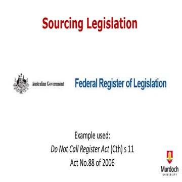Legislation Using Federal Register of Legislation | PPTX
