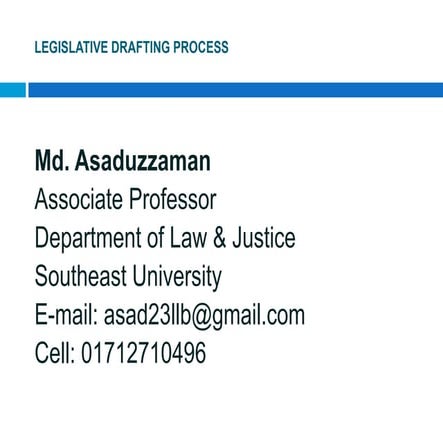 Legislative Proposal (Bill) Making Process in Bangladesh | PPTX