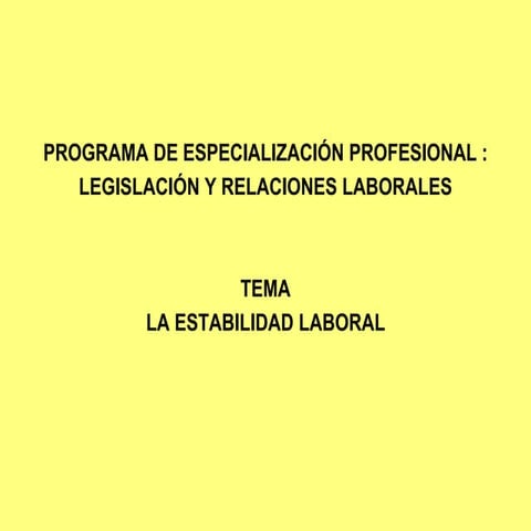 Estabilidad laboral | PPTX