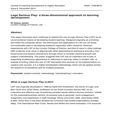Lego serious play a three-dimensional approach to learning development ...