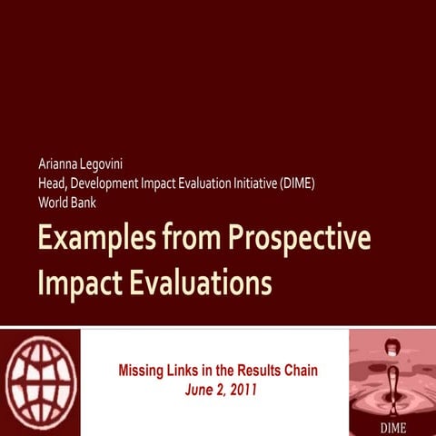 Examples from Prospective Impact Evaluations | PPSX