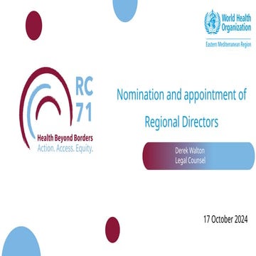 Nomination and appointment of Regional Directors | PPTX
