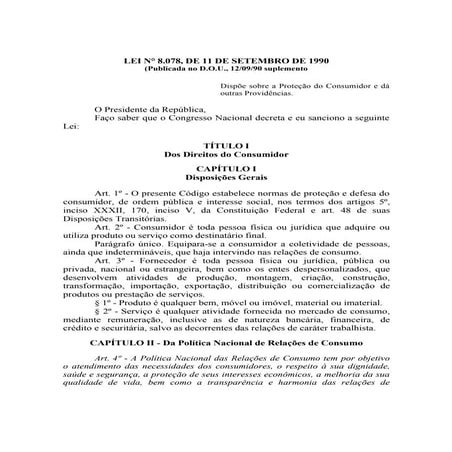 Código de defesa consumidor | PDF