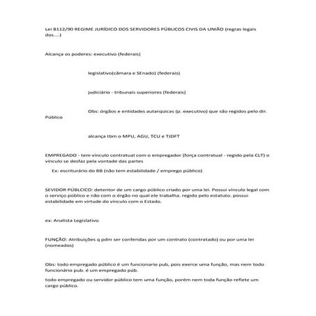 Lei 8112 resumo_esquematico | PDF