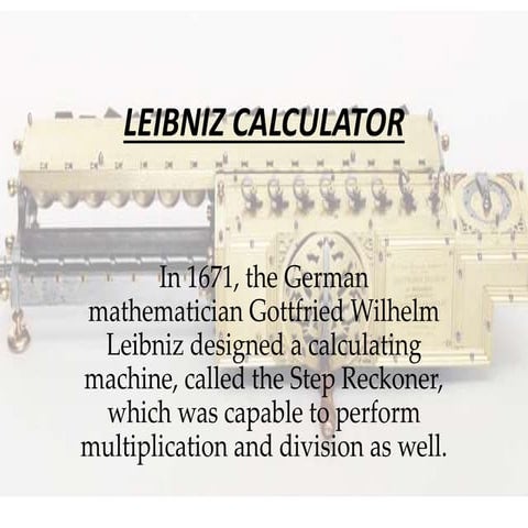 Leibniz calculator | PPTX