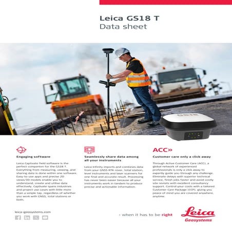 Jual Leica GS18 T GNSS RTK kompensasi kemiringan asli | PDF