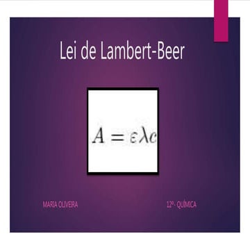 Lei de lambert beer | PPTX