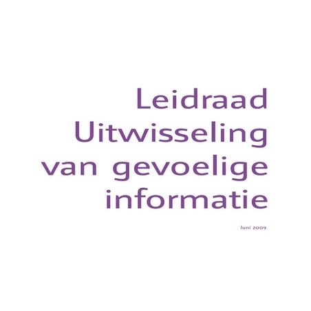 Leidraad Uitwisseling van Gevoelige Informatie | PDF