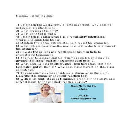 leininge versus the ants1) Leiningen knows the army of ants is.docx