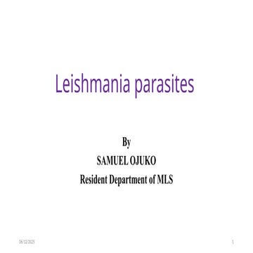 Leishmania parasites notes for lab class | PPT