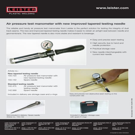 Leister plastic welding-lf_test manometer with tapered needle | PDF
