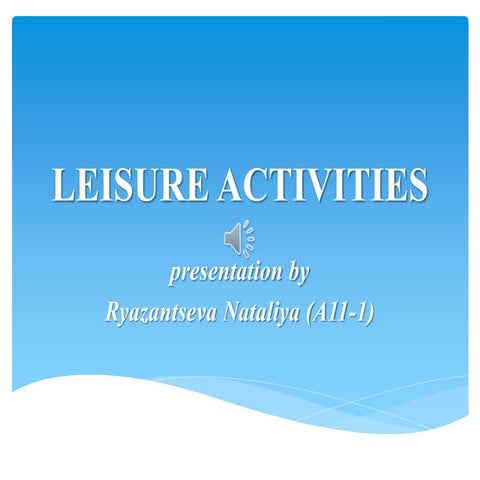 Leisure activities | PPTX