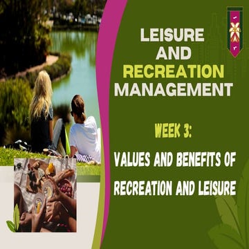 Leisure and Recreation for Discussion II | PDF