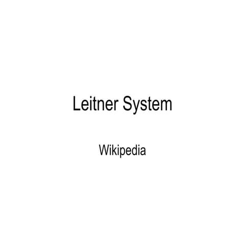 Leitner System | PPT