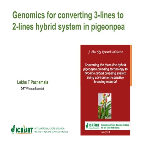 Genomics for converting 3-lines to 2-lines hybrid system in pigeonpea ...