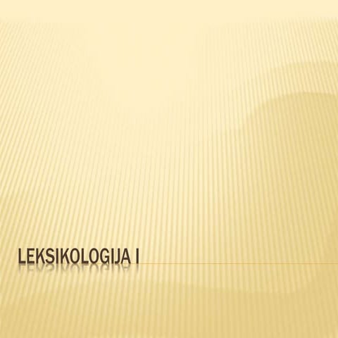 Leksikologija i | PPTX
