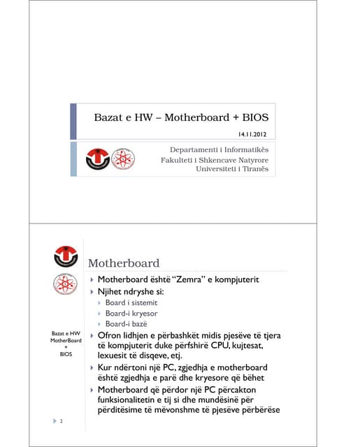 Pllaka ame (Motherboard) nga Arb Zhubi | PPTX