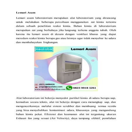 Lemari laboratorium Stainless | DOCX