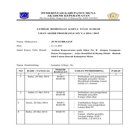 Lembar konsul akper pemkab muna | PDF