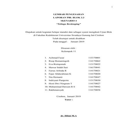 Lembar pengesahan pbl kasus 4 | PDF