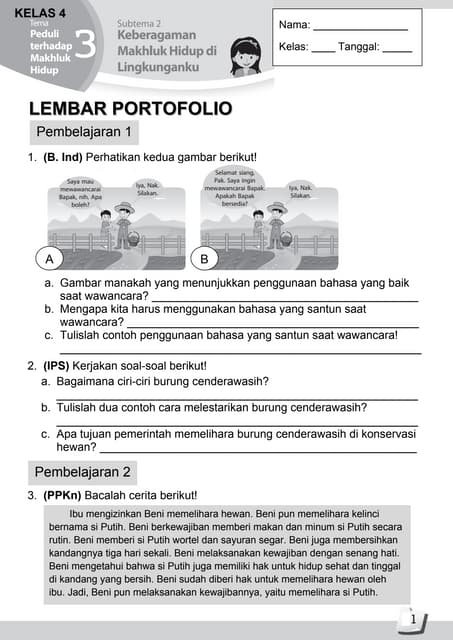 Isi tempat kosong dengan jawapan yang betul | DOCX