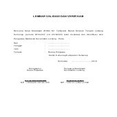 Lembar validasi dan verifikasi | PDF
