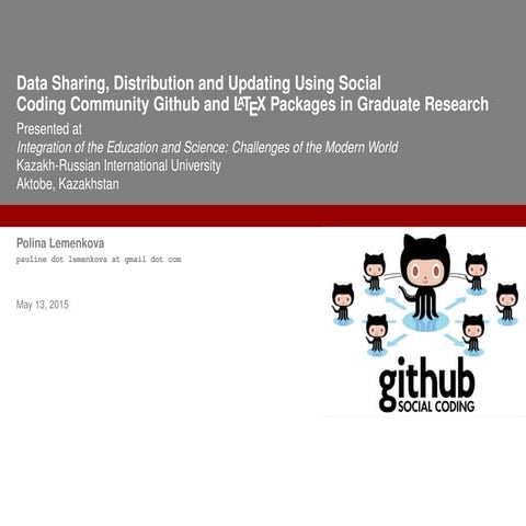 Data Sharing, Distribution and Updating Using Social Coding Community Github and LaTeX Packages ...
