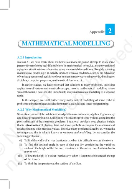 Mathematical modelling ppt | PPTX