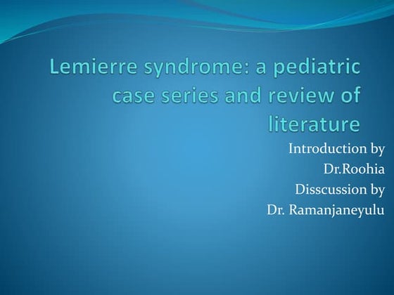 Lemierre poster presentation | PPT
