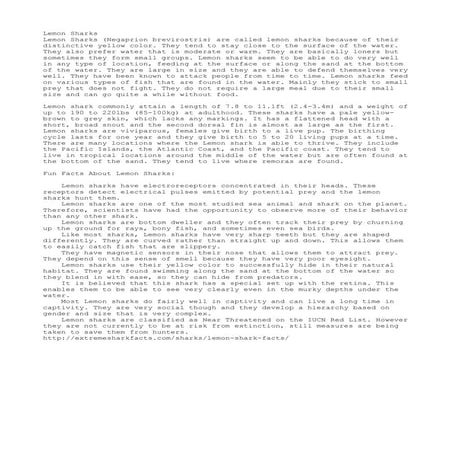 Lemon sharks | PDF