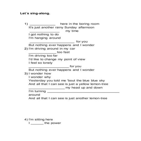 Lemon tree lyrics | DOCX