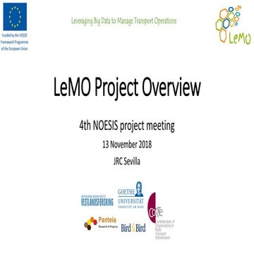 LeMO project overview - NOESIS meeting, JRC Seville, Nov 2018 | PPT