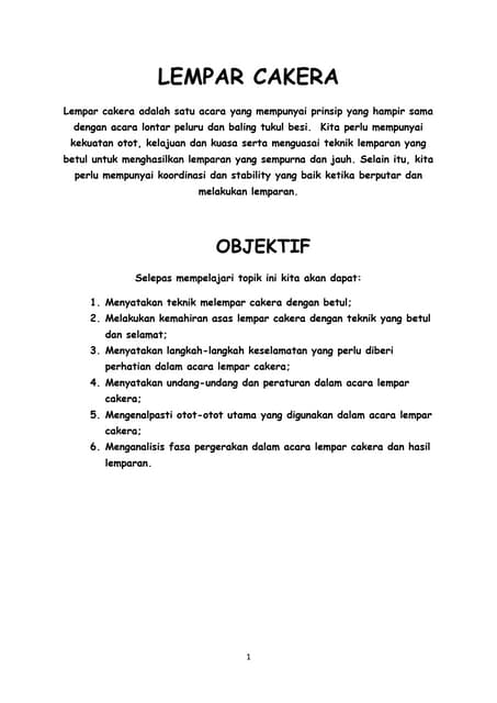 Teknik melempar cakera | DOCX