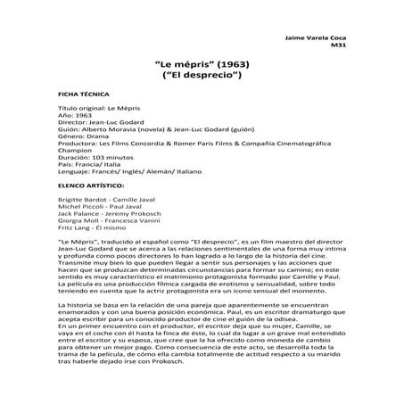 Le mépris | PDF