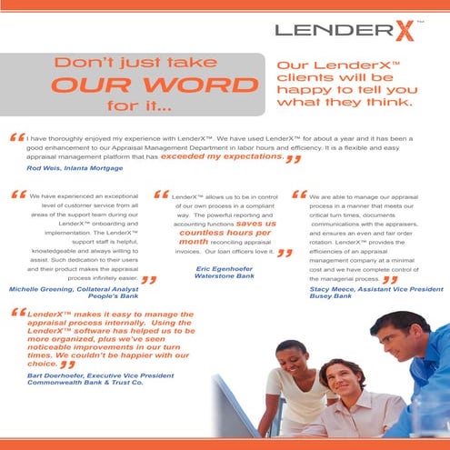 Lender X Testimonials | PDF