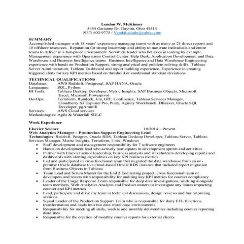Lendon mc kinney resume 2019 updated | PDF | Databases | Computer Software and Applications