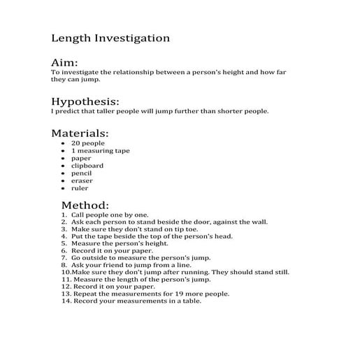 Length investigation | DOCX