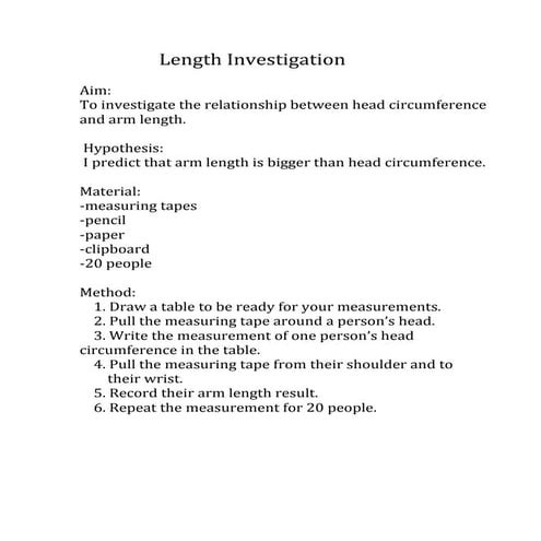 Length investigation | DOCX