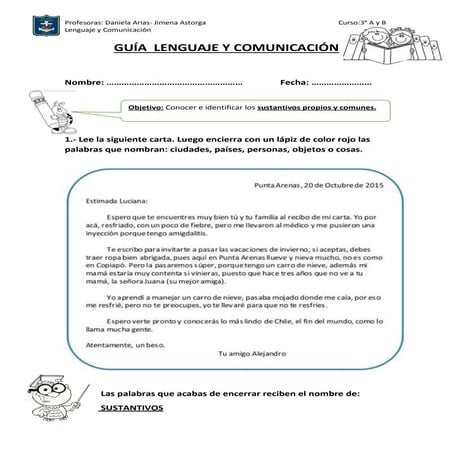 Sustantivos propios y comunes 2° | DOCX