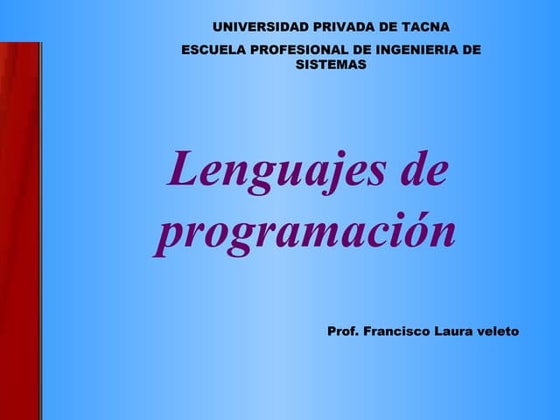 Clase lenguaje de programacion | PPTX | Programming Languages | Computing
