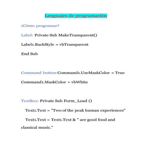 Lenguajes de programación | PDF