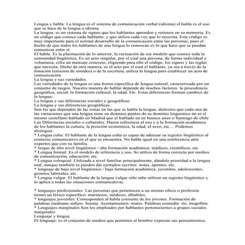 Recurso 3.el lenguaje,lengua y habla | PPTX