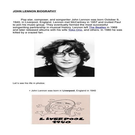 John Lennon biography with images | PDF