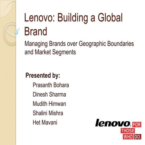 Lenovo: Building a Global Brand | PPTX
