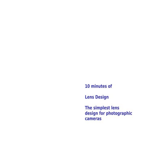 Lens design basics | PDF | Cameras and Camcorders | Consumer Electronics