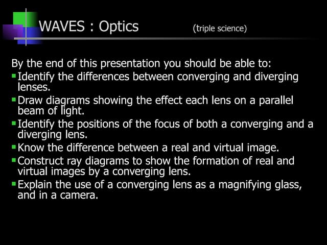 Optics: Refraction of Light in Lenses | PPTX