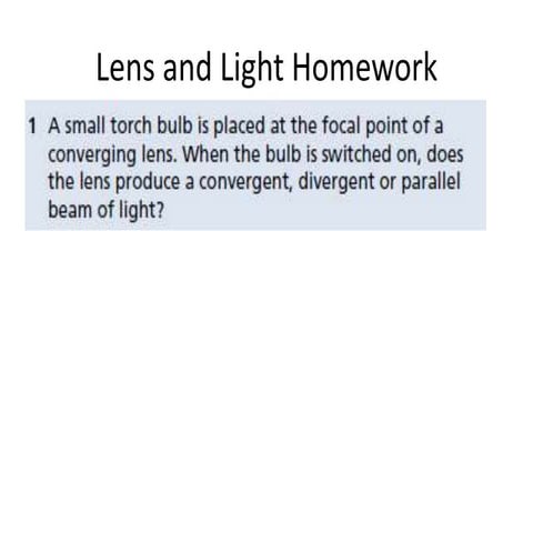 Lens homework | PPTX | Photography | Arts and Crafts