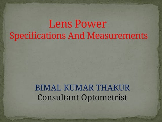 Lensometer | PPT