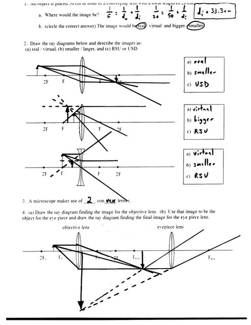 Lens equation notes | PDF