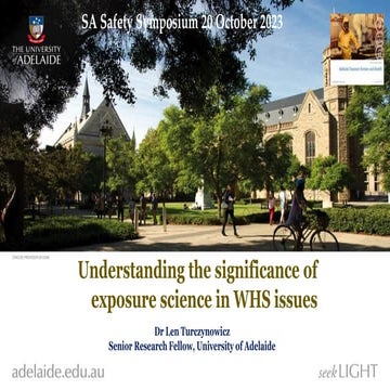 Understanding the significance of exposure science in WHS issues | PPT